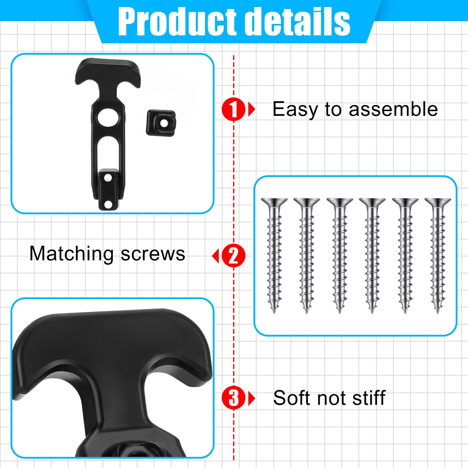 Snapklik.com : Mudder Flexible Rubber Draw Latch T Handle Hasp Rubber ...