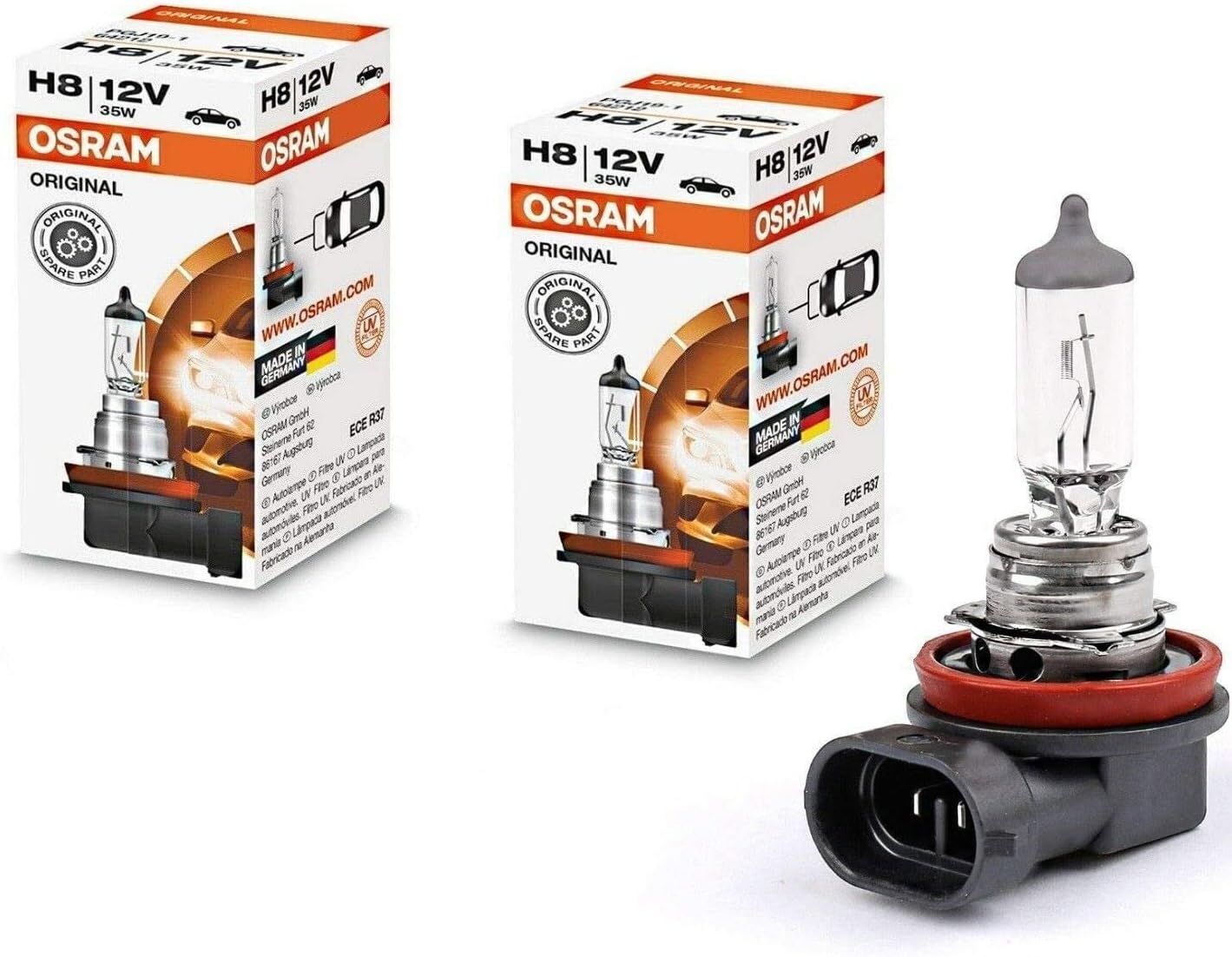 2x Osram H8 35W 12V 64212 Original Standard Weiß High Tech Ersatz ...