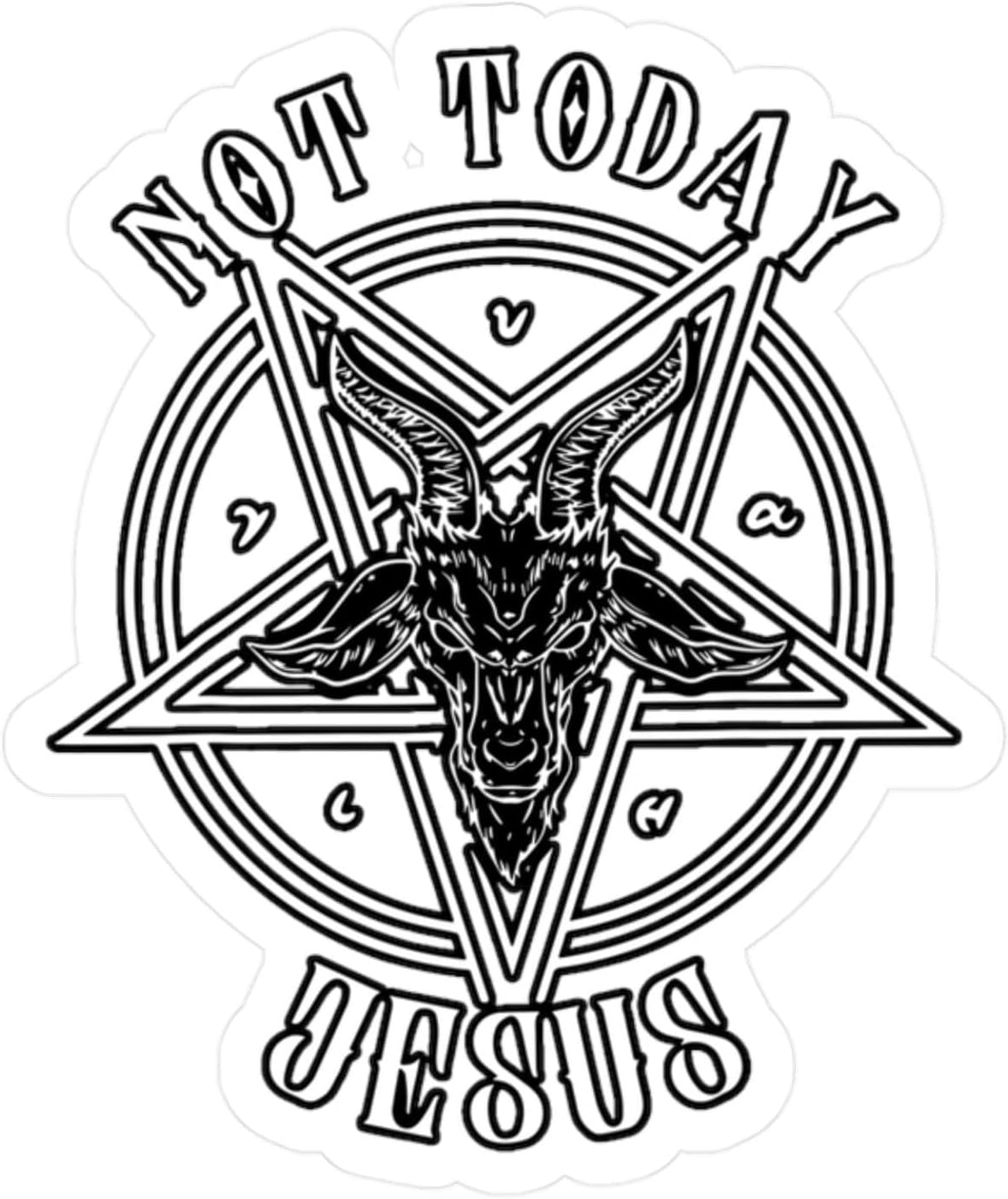 Amazon.com - Today Not Jesus Sticker, Satan Goat Sticker, Satanic ...
