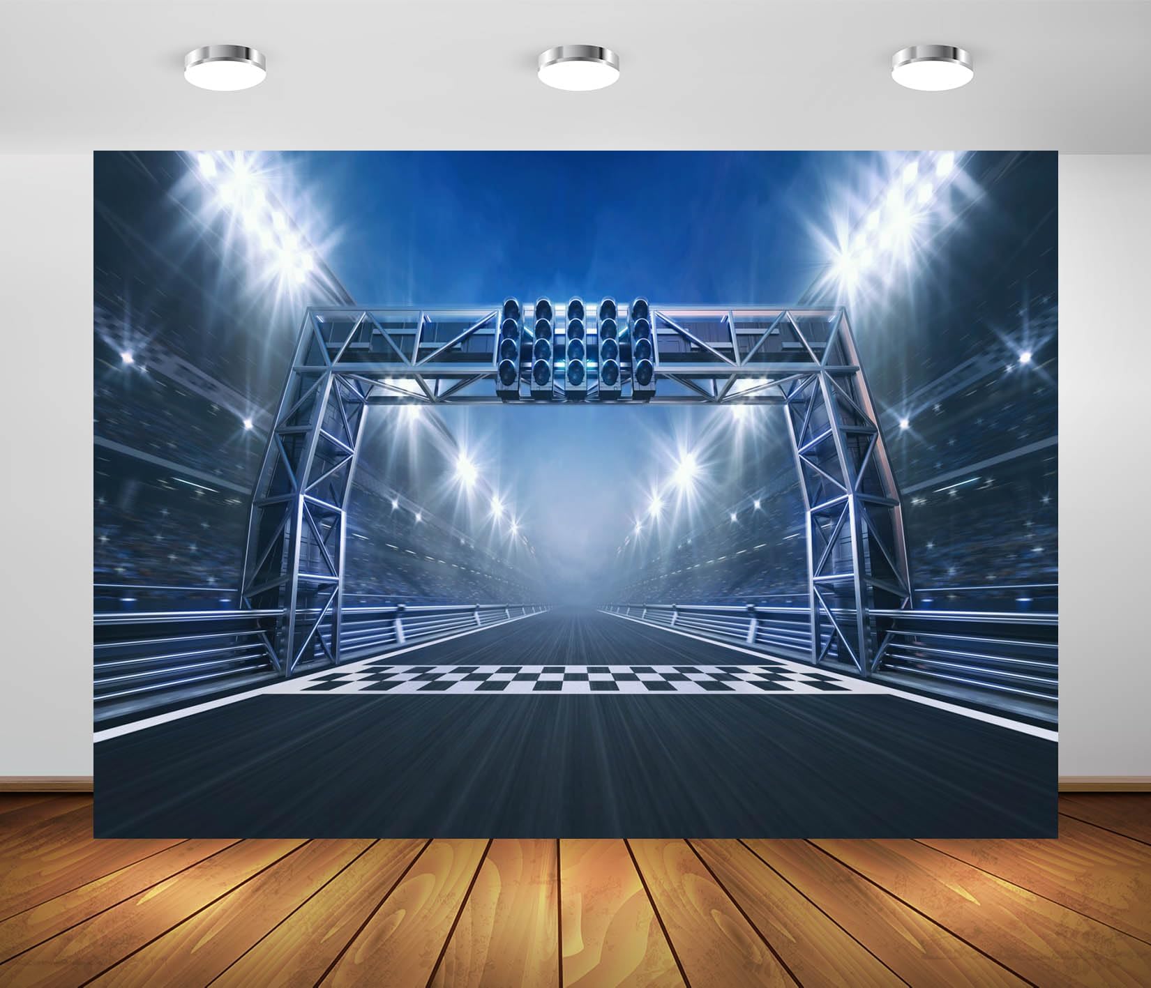 Amazon.com : BELECO 7x5ft Fabric Racing Backdrop Motorsport Finish Line ...