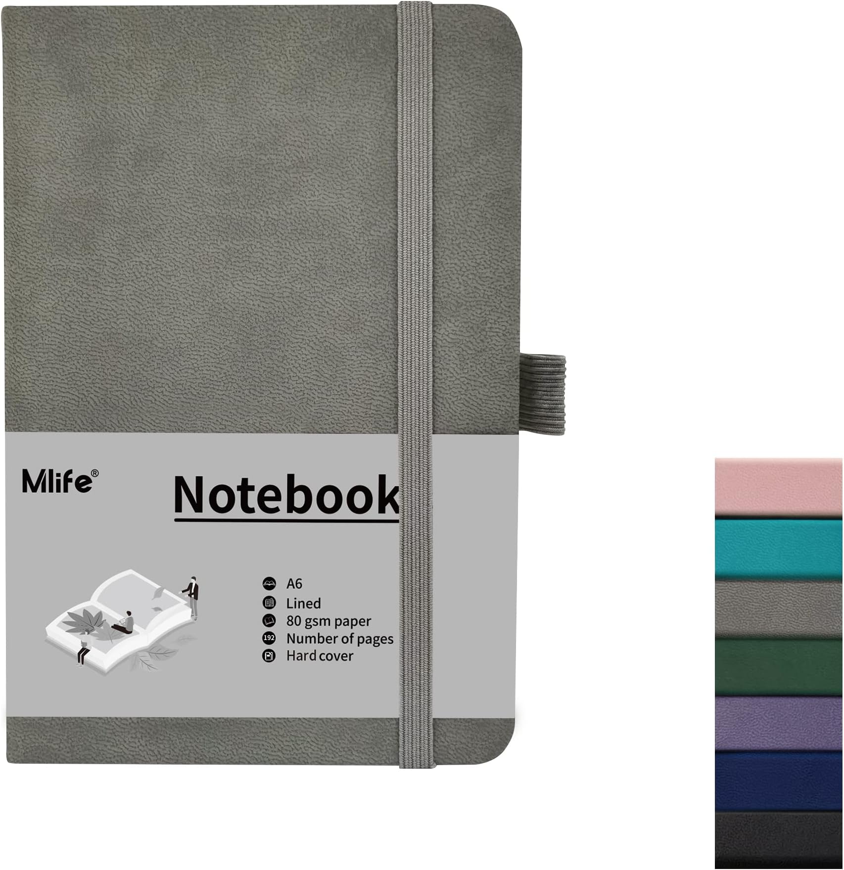 Mlife A6 Small Journal Notebook, Lined Pocket Notebook with Pen Holder ...