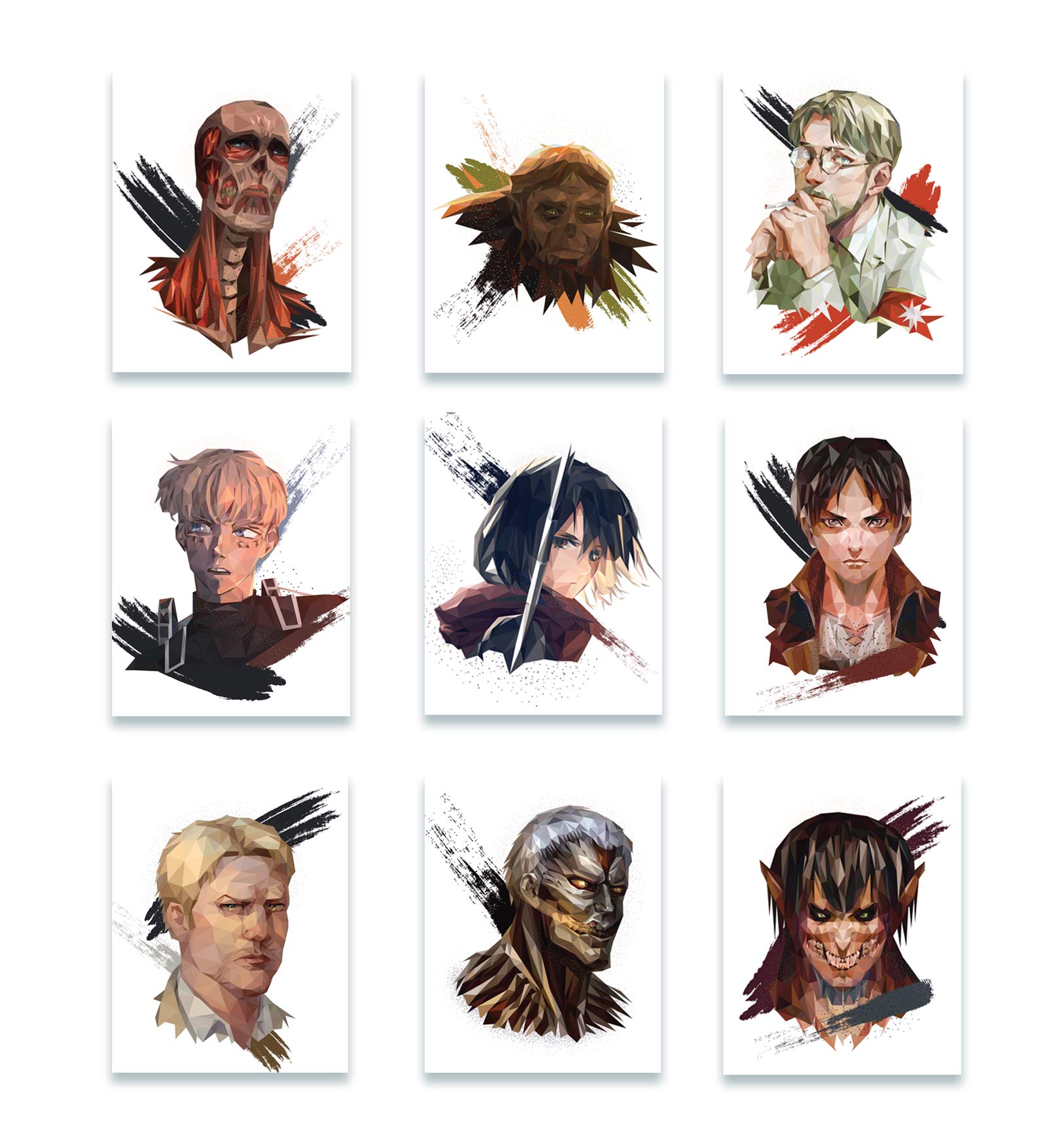 Buy Set of 9 Attack on Titan s - Armin Arlert - Colossus Titan - Zeke ...