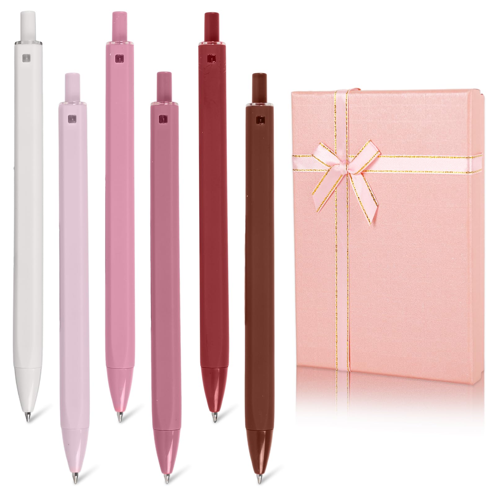 Amazon.com: Whaline Pink Ballpoint Pens Aesthetic Morandi Pens with Box ...