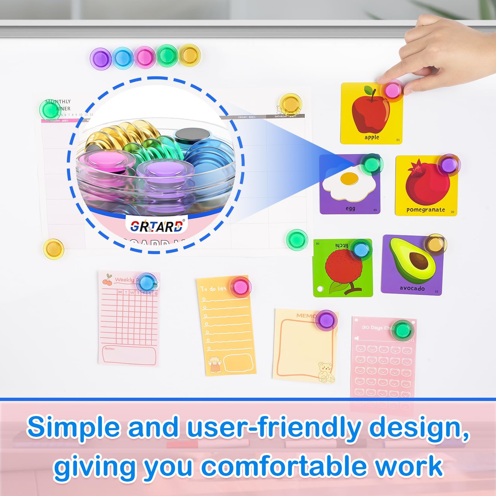 Snapklik.com : Grtard 100 Pcs Magnets For Whiteboard, Round ...