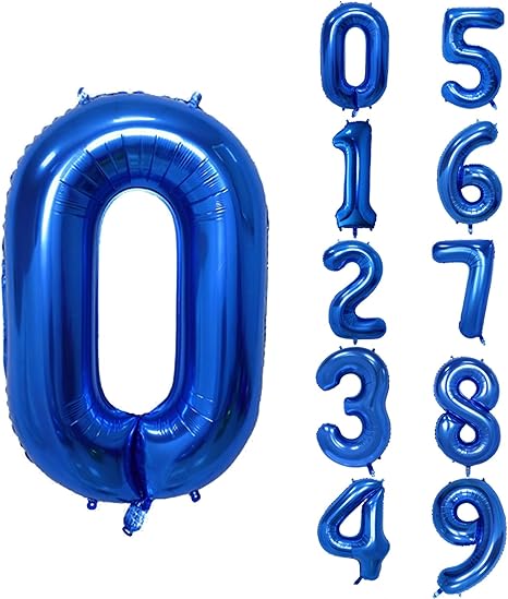 Amazon.com: 40 Inch Giant Dark blue Number 0 Balloon, Helium Mylar Foil ...