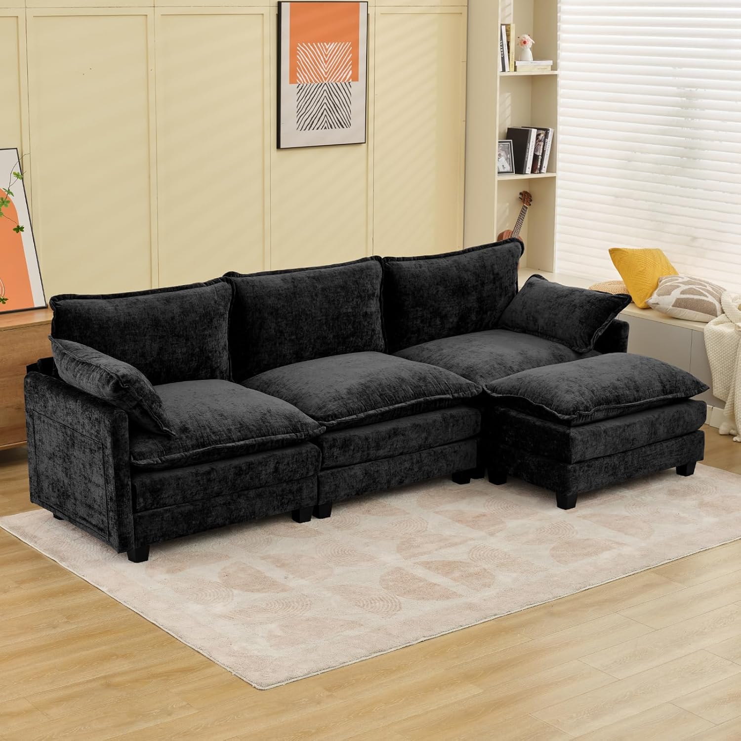 Amazon.com: SAMERY 113" Sectional Cloud Sofa, Big Comfy L-Shape Couch ...