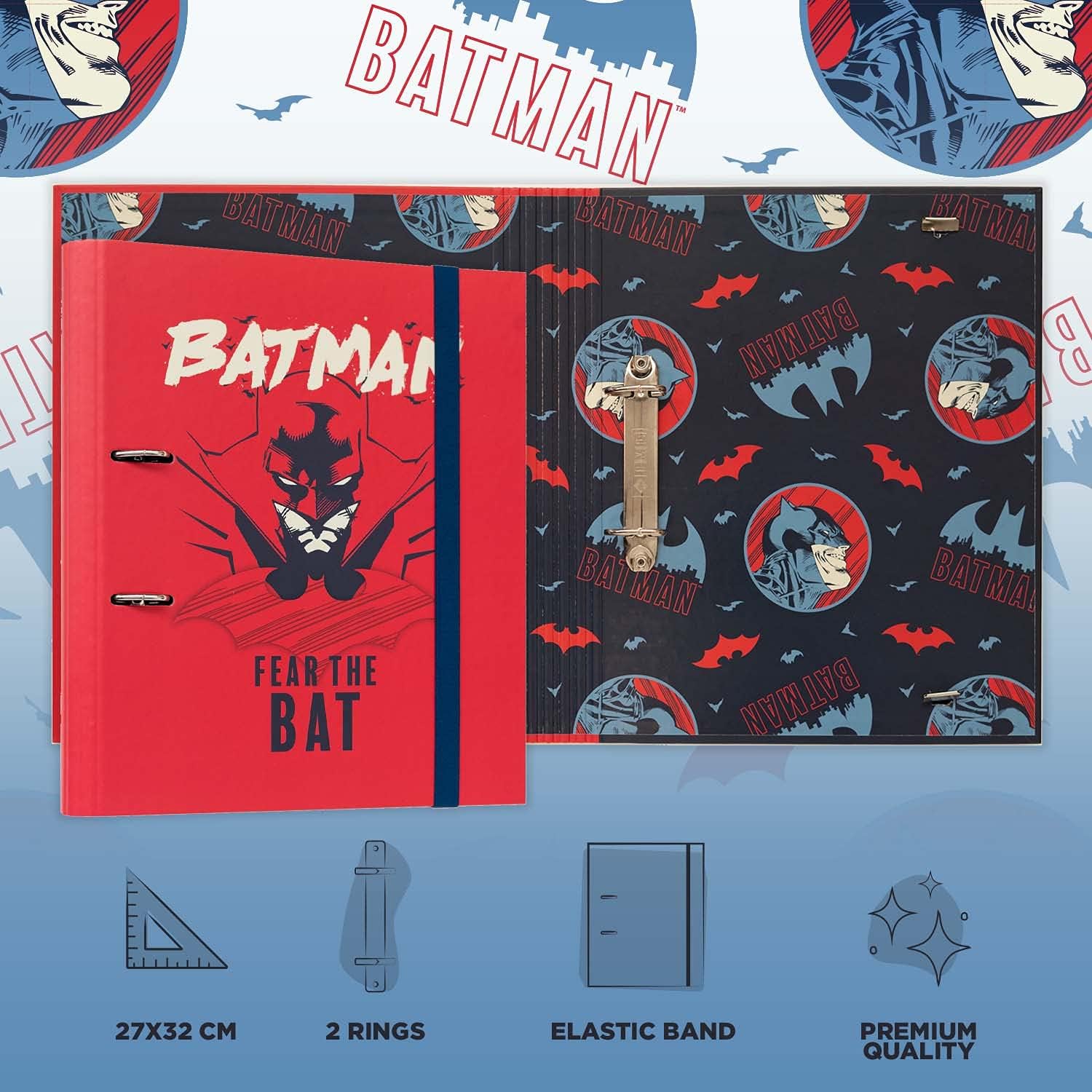 Official Batman 2 Ring Binder – Premium A4 Folder Ring Binder – BigaMart