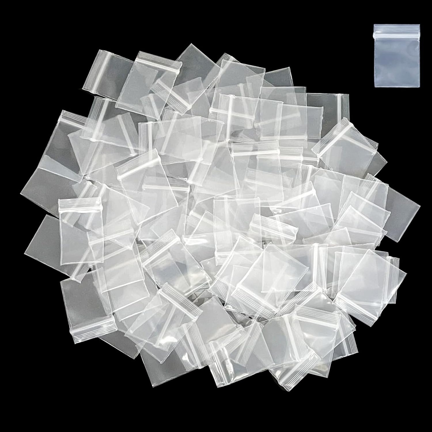 Amazon.com: 100pcs Small Plastic Bags, 1" x 1" 4 Mil Reusable Clear ...