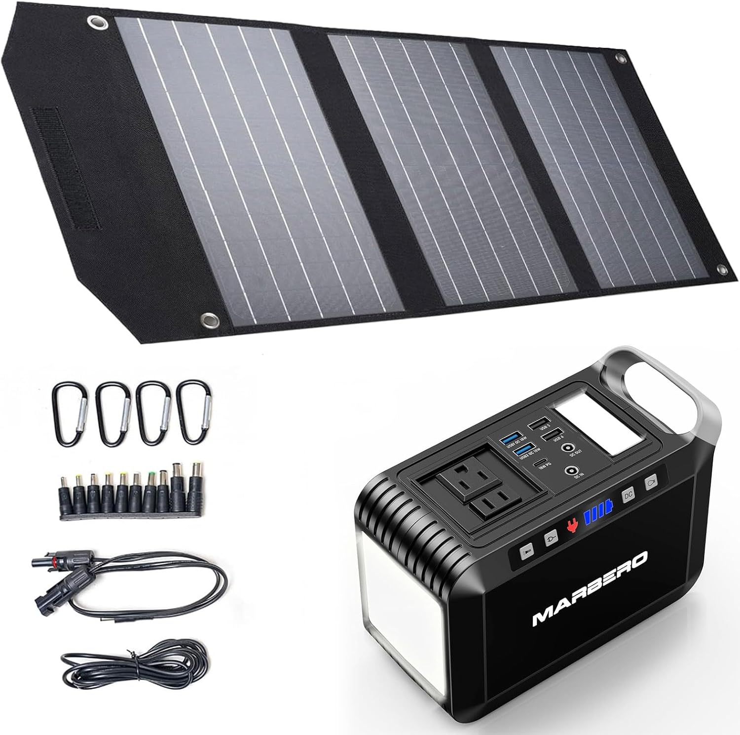 Amazon.com: MARBERO 30W Foldable Solar Panel(QC3.0 USB Ports and DC ...