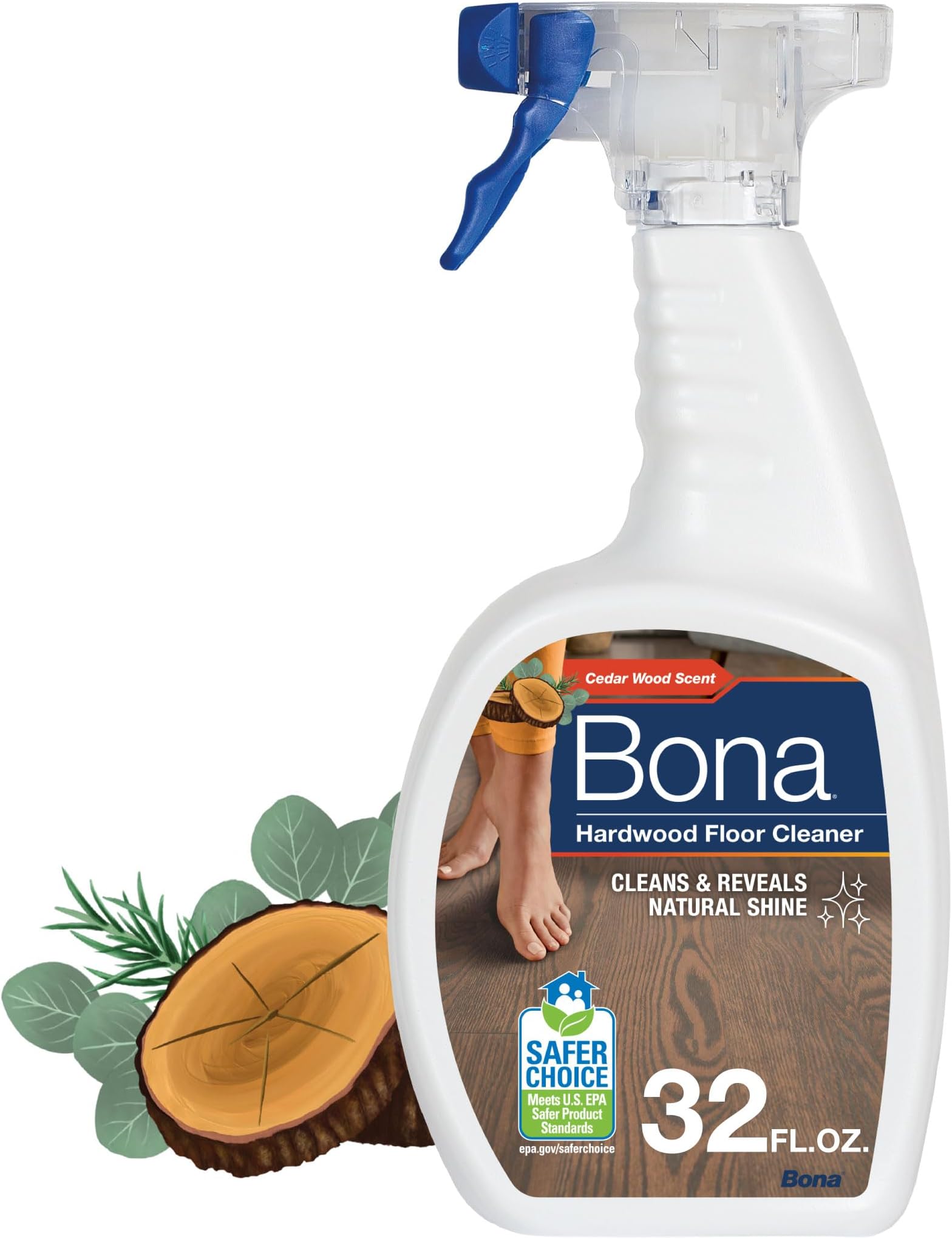 Amazon.com: Bona Hardwood Floor Cleaner Spray - 32 fl oz - Cedar Wood Scent - Refillable ...