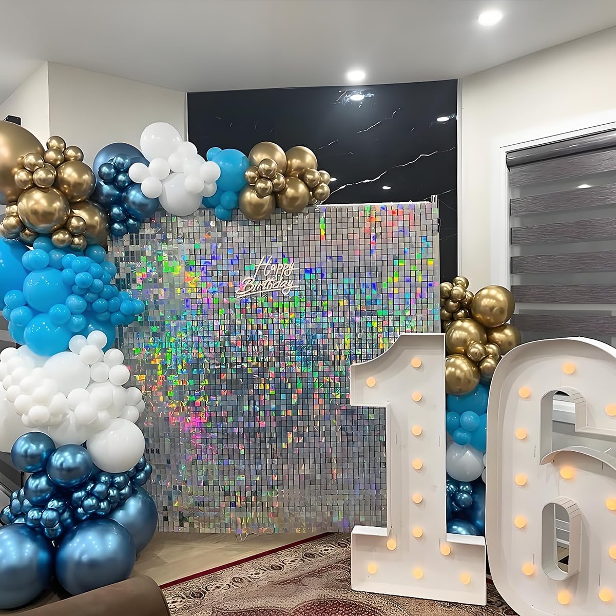 Amazon.com : B-COOL 30 Packs Rainbow Shimmer Wall Backdrop Iridescent ...