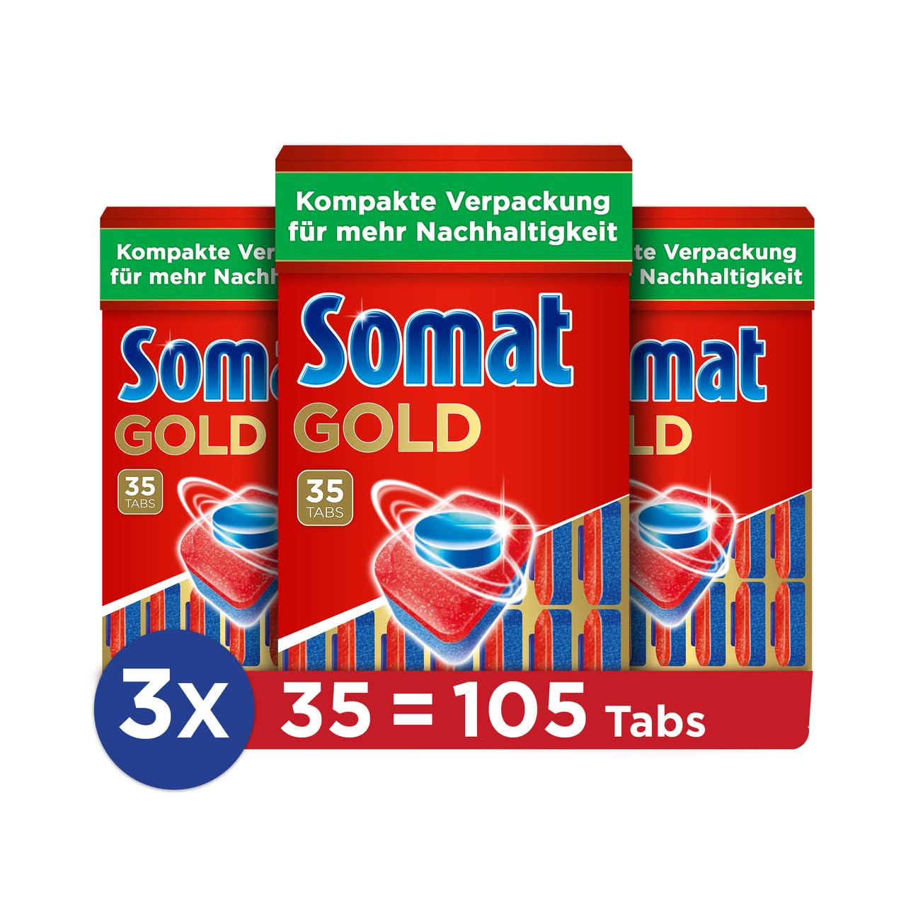 Somat Gold Spülmaschinen Tabs (105 Tabs), Geschirrspültabs für ...