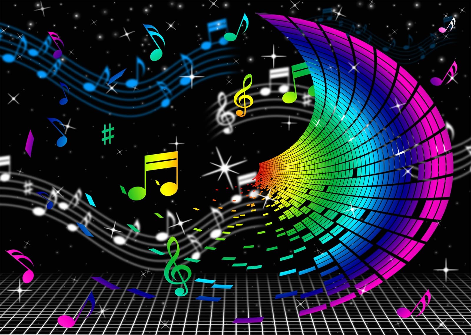 Rainbow Music Note Backgrounds