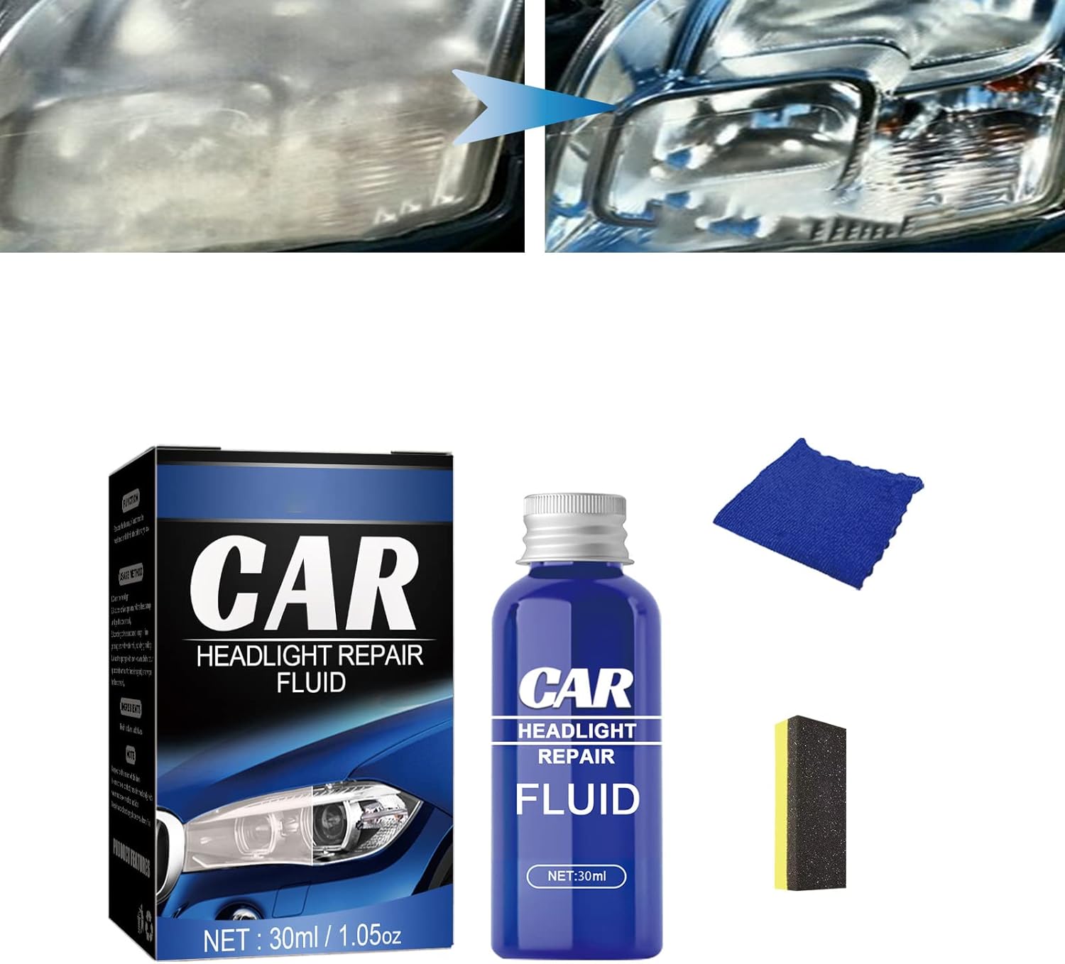 Amazon.com: Bonseor Car Headlight Repair Fluid,Headlight Restoration ...