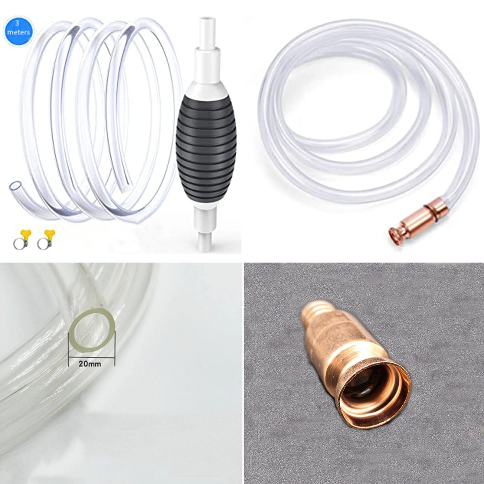 Buy 10 foot manual liquid fuel transfer pump, high flow siphon manual ...