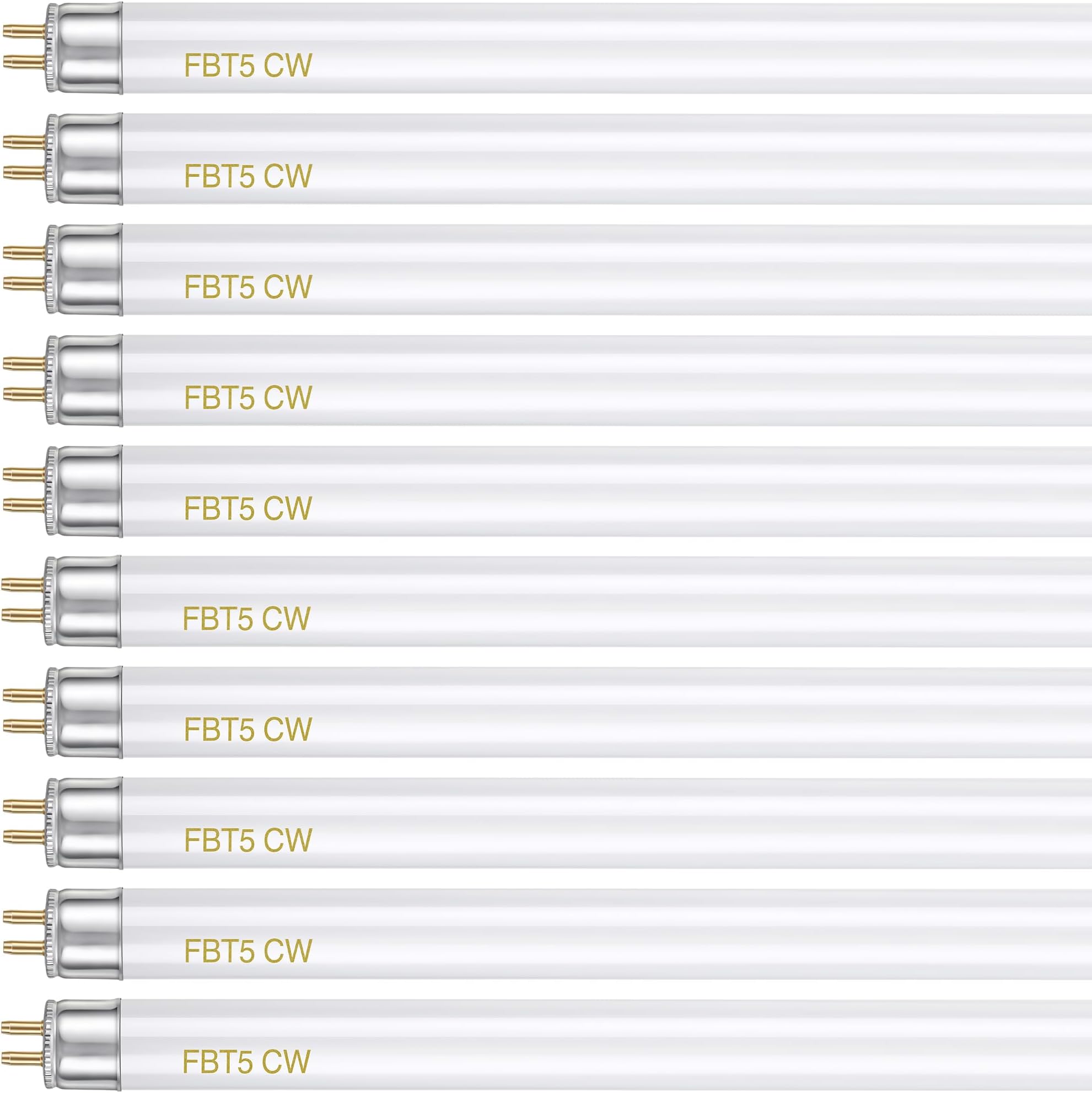 Hiboom 10 Pack F8T5 4100K Fluorescent Light Bulbs with G5 Mini Bi Pin ...