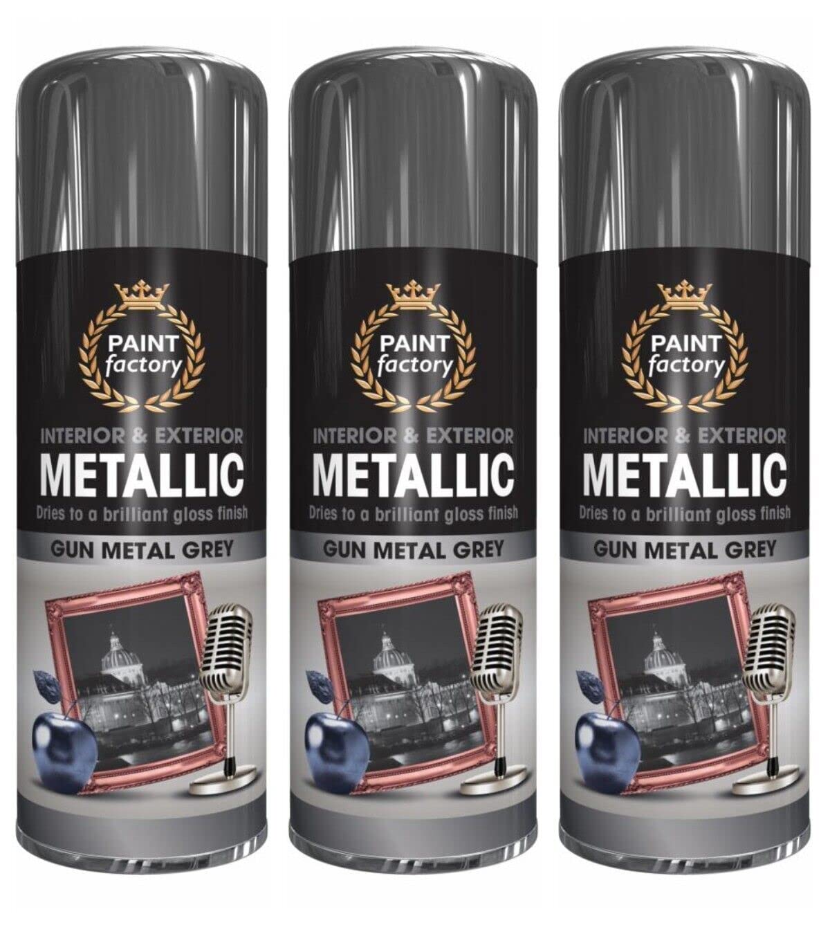 AHS Metallic Gun Metal Grey Spray Paint 400ML - Aerosol Paints For ...