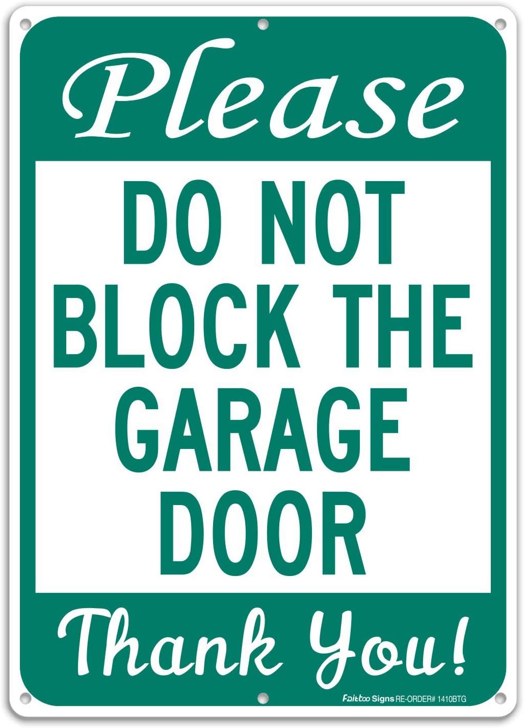 Amazon.com: (2 Pack) Do Not Block Garage Door Signs, No Parking Signs ...