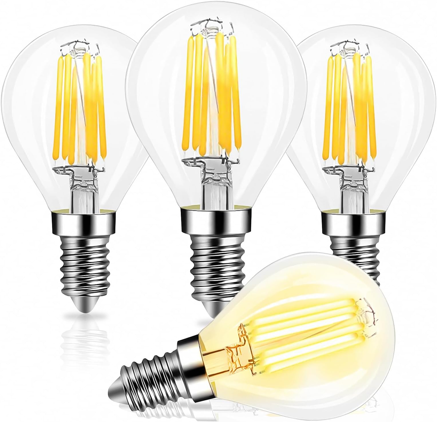 MaoTopCom E14 6W G45 Dimmable LED Filament Bulb, 2700K Warm White 900LM ...