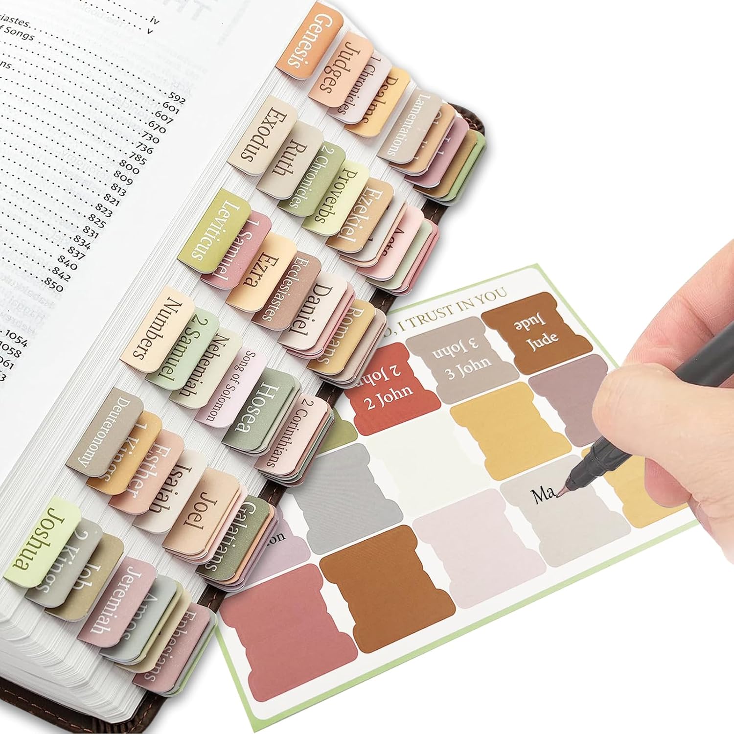 75 Bible Tabs - Laminated Bible Tabs for Women and Men Bible Study ...