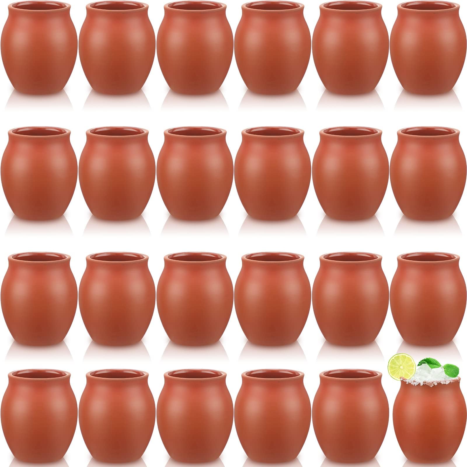 Amazon.com | Gejoy 6 Pcs 12 oz Cantaritos De Barro Mexicanos Cup ...