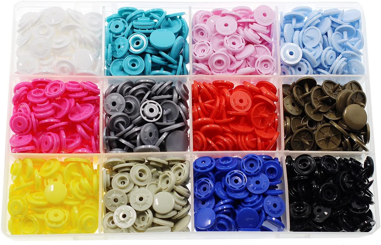 Amazon.com: 288 Sets KAM T8 Snaps, BetterJonny Size 24 Plastic Snaps ...