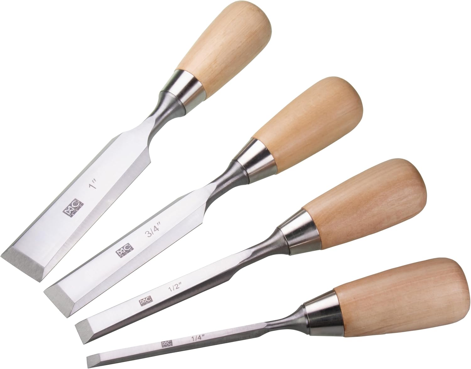 Amazon.com: 4 Piece Bevel Edge Butt Chisel Set 1/4 inch(6mm), 1/2 inch ...