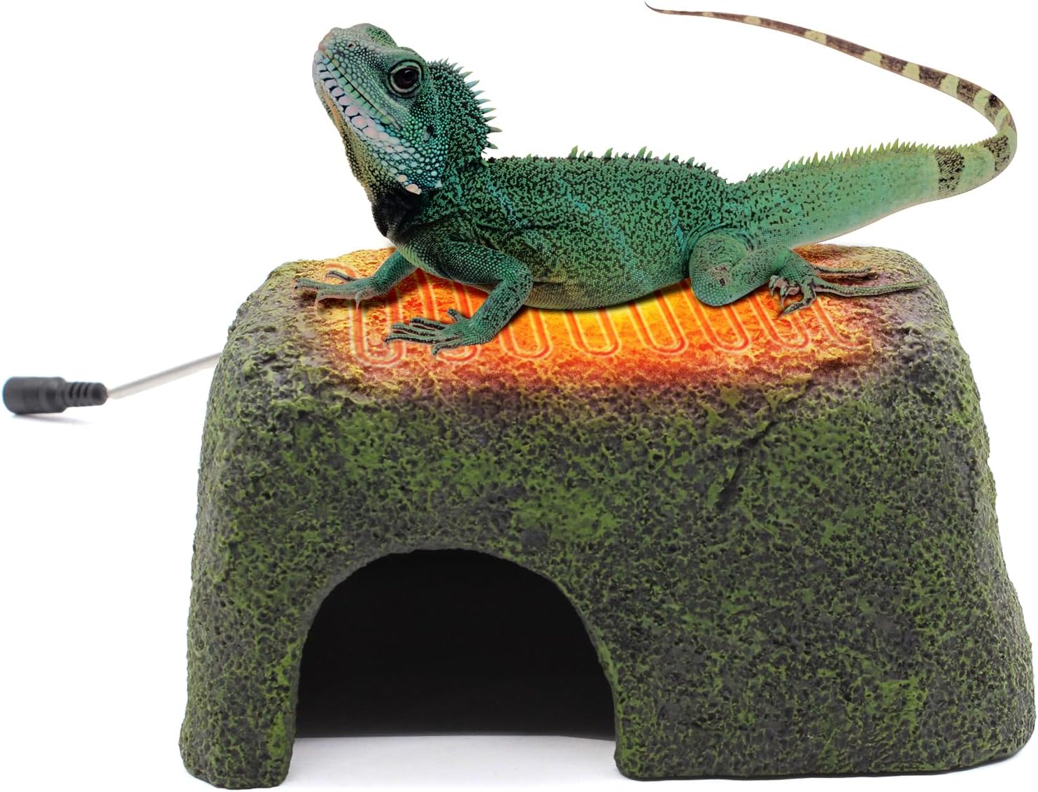 Amazon.com : MECESOR Heated Reptile Hideout Cave with Basking Rock ...