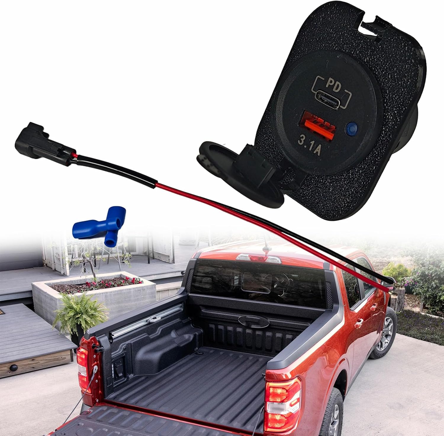 Amazon.com: 12V USB Outlet Kit for Ford Maverick Flexbed (2022-2026 ...