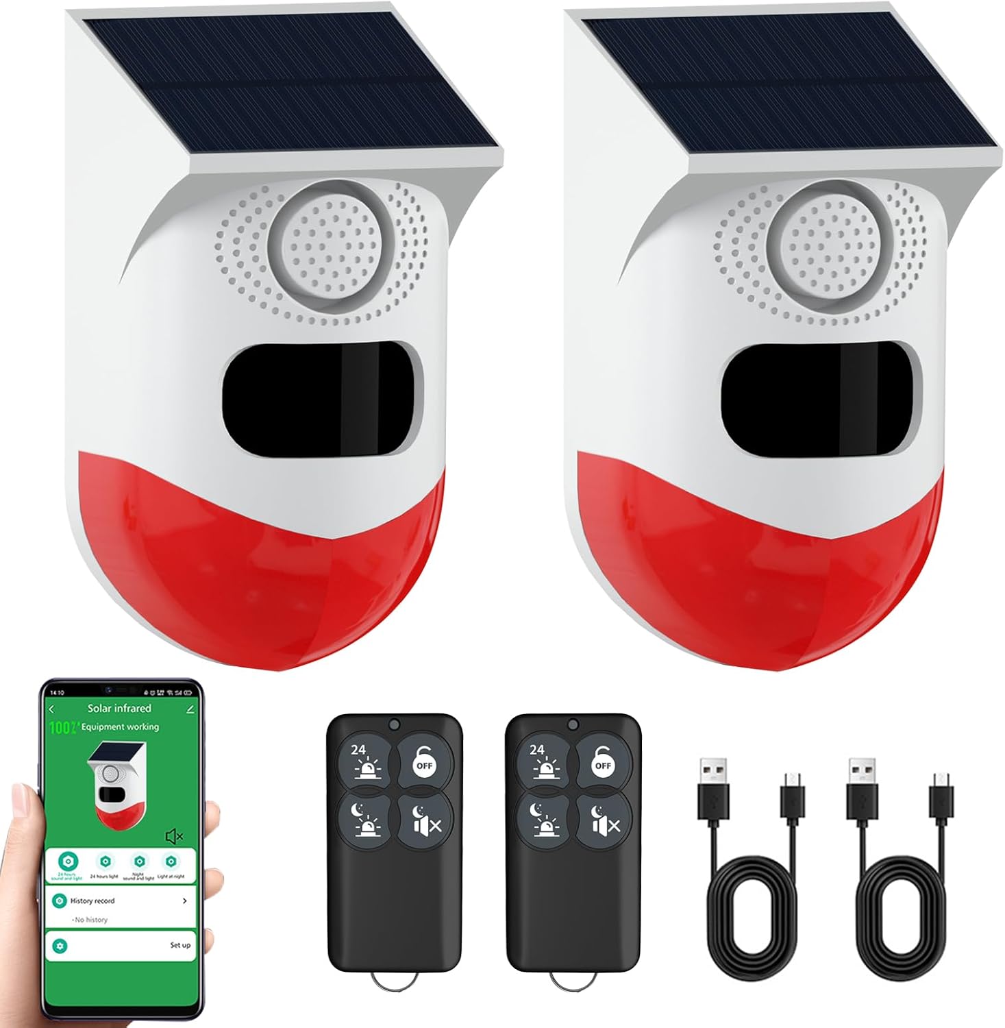 Amazon.com: ChunHee WiFi Solar Outdoor Motion Sensor Alarm,Tuya APP ...