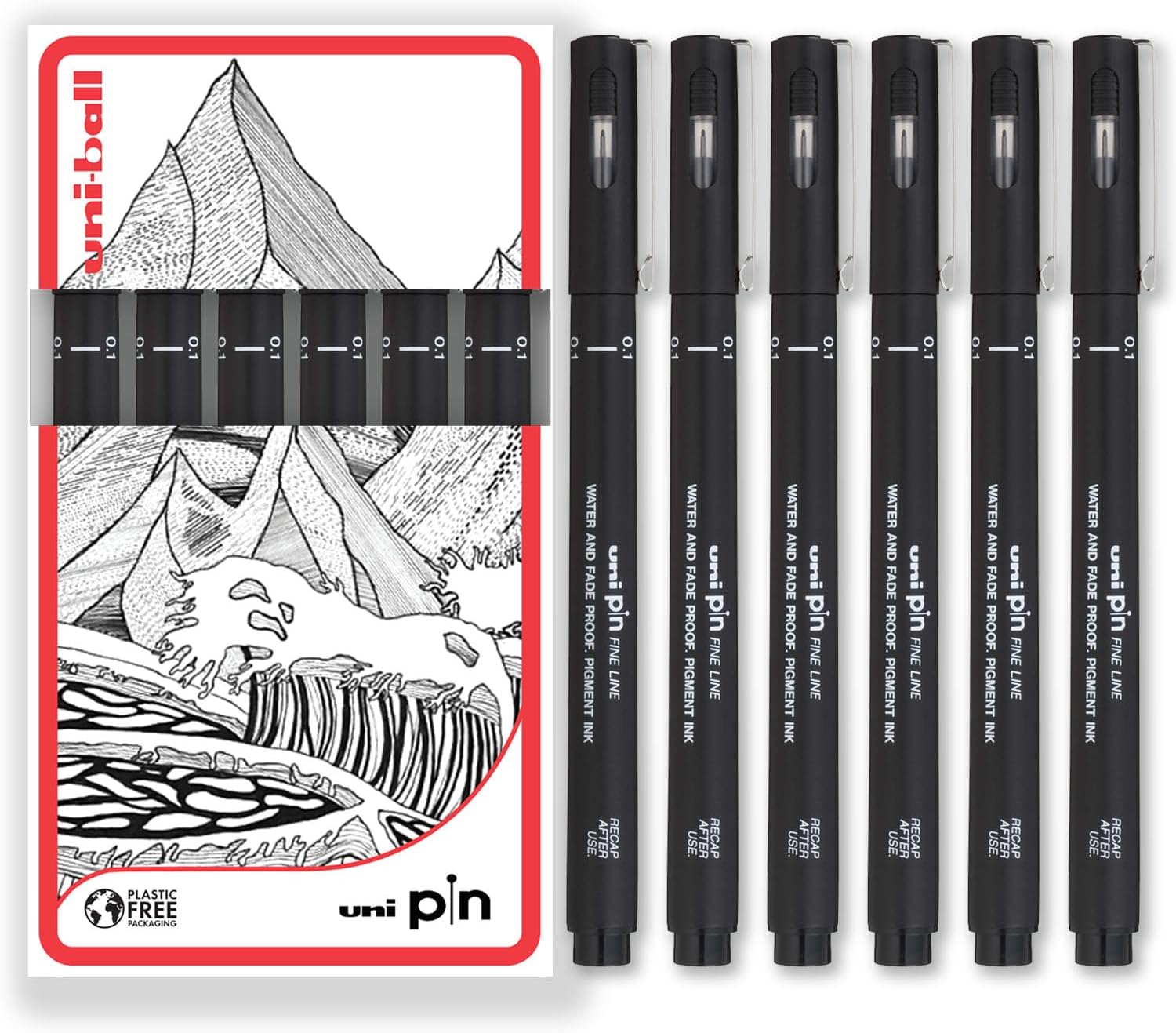 Uni Pin Fineliner Drawing Pen - Sketching Set - Grey Tones - 0.1/0.5mm ...
