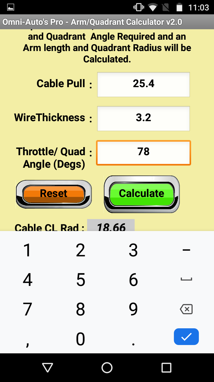 Pro Cable Quadrant and Arm Calculator - App on Amazon Appstore