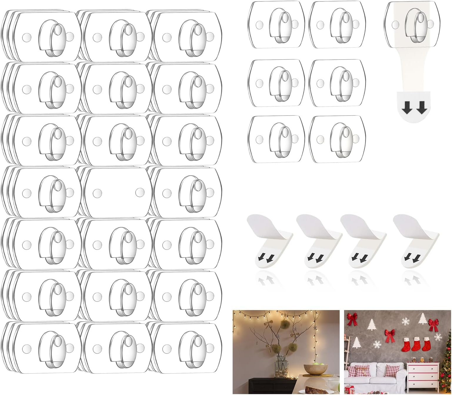 Amazon.com: Ainiv 3-Packs Indoor Mini Light Clips, Damage Free Hanging ...