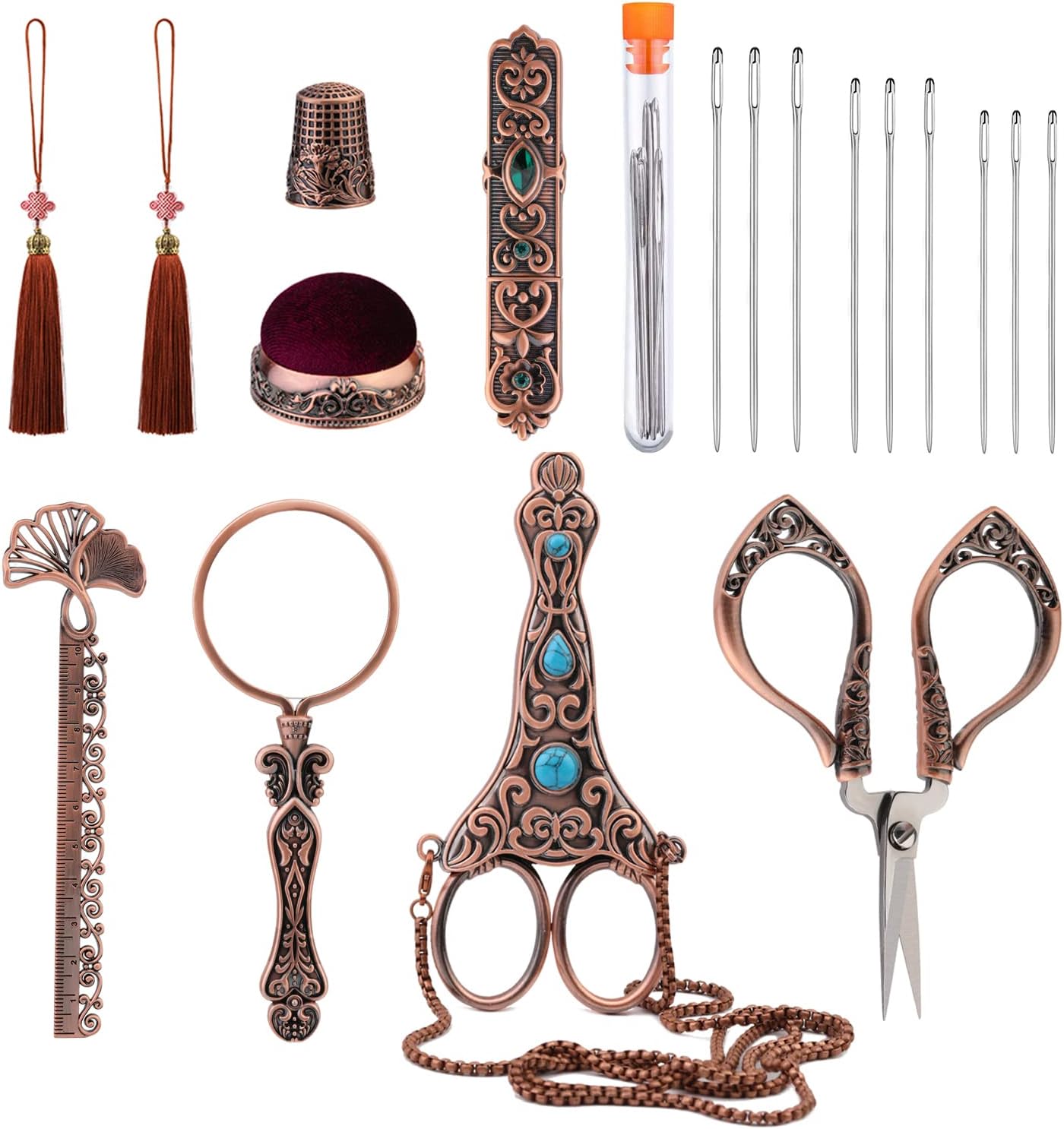 Amazon.com: WONVOC Embroidery Scissor Kit, Small Vintage Embroidery ...