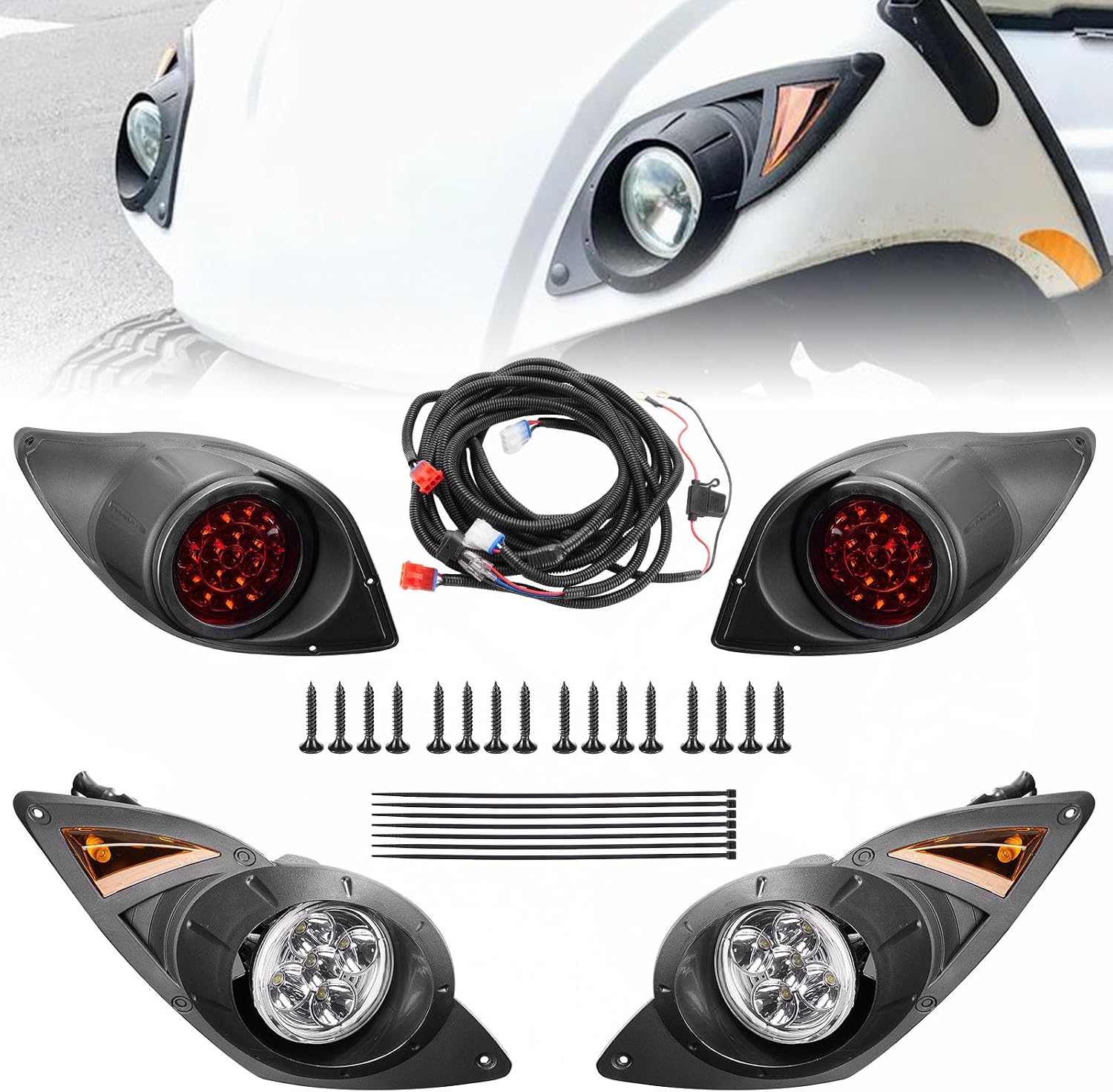 Amazon.com: Blogole LED Headlights and Tail Lights Kit Compatible ...