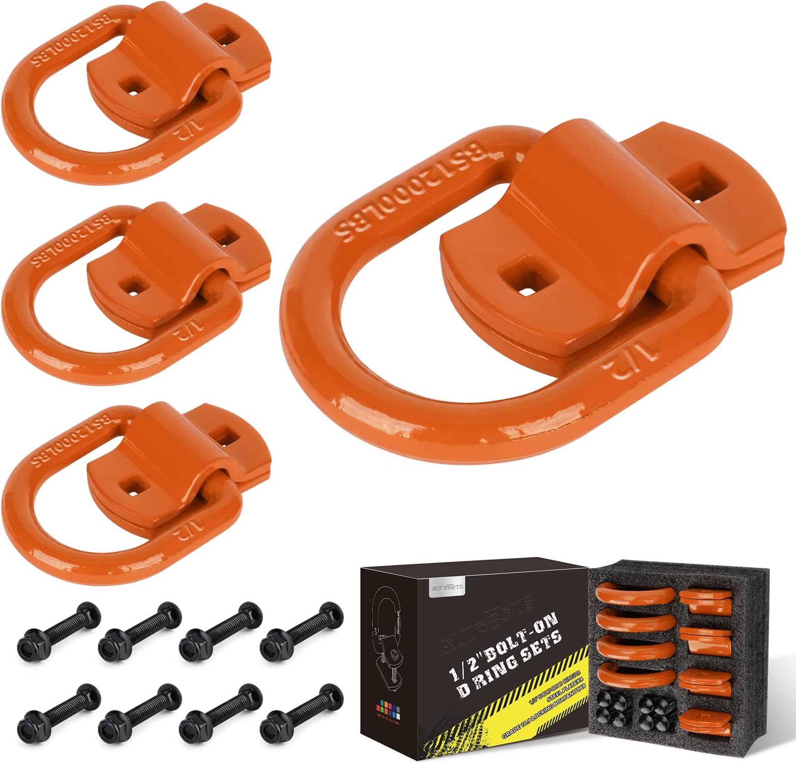 Amazon.com: AUTOBOTS 1/2" Heavy Duty Bolt-On Forged D Ring, 12000Lbs Break Strength Tie Down ...