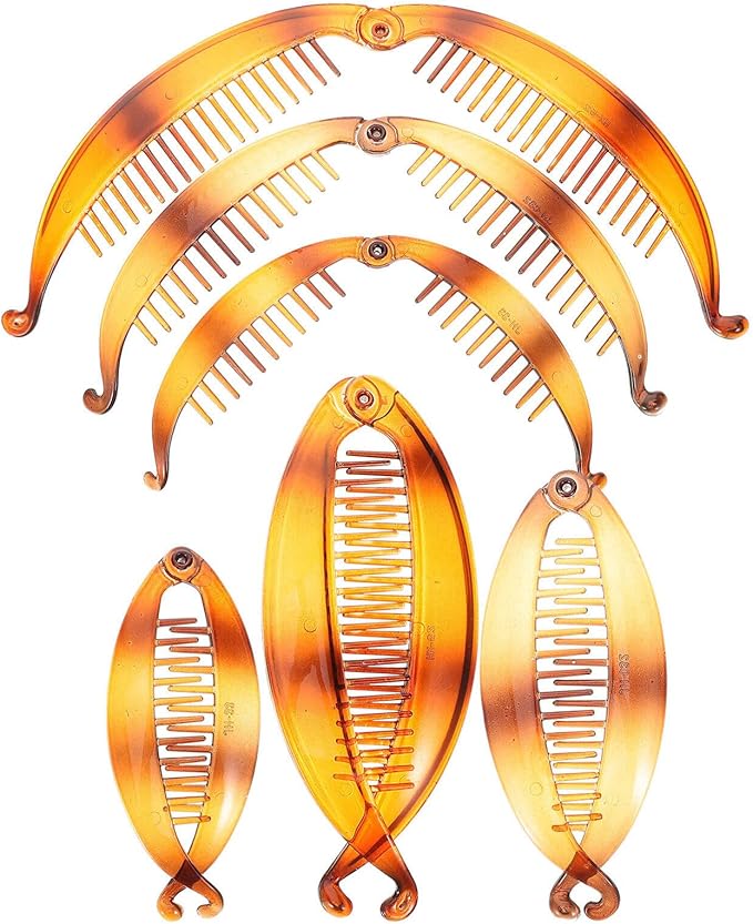 Amazon.com : LALAFINA 6pcs French Banana Clip Hair Combs Fishtail Hair ...