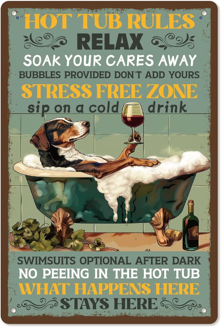 Amazon.com: IT'S A SKIN Hot Tub Spa Metal Sign Decoration for Your Spa ...