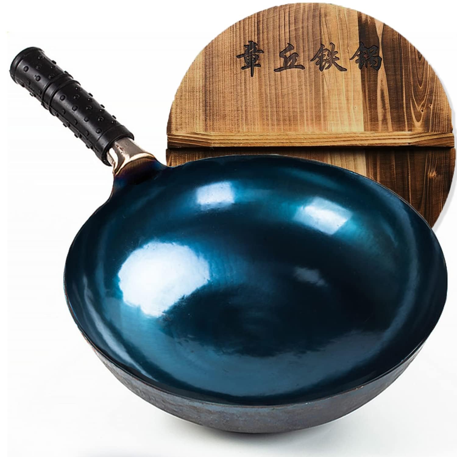 Amazon.com: TKRADISH 14 Inch Chinese Hand Hammered Iron Wok and Stir ...