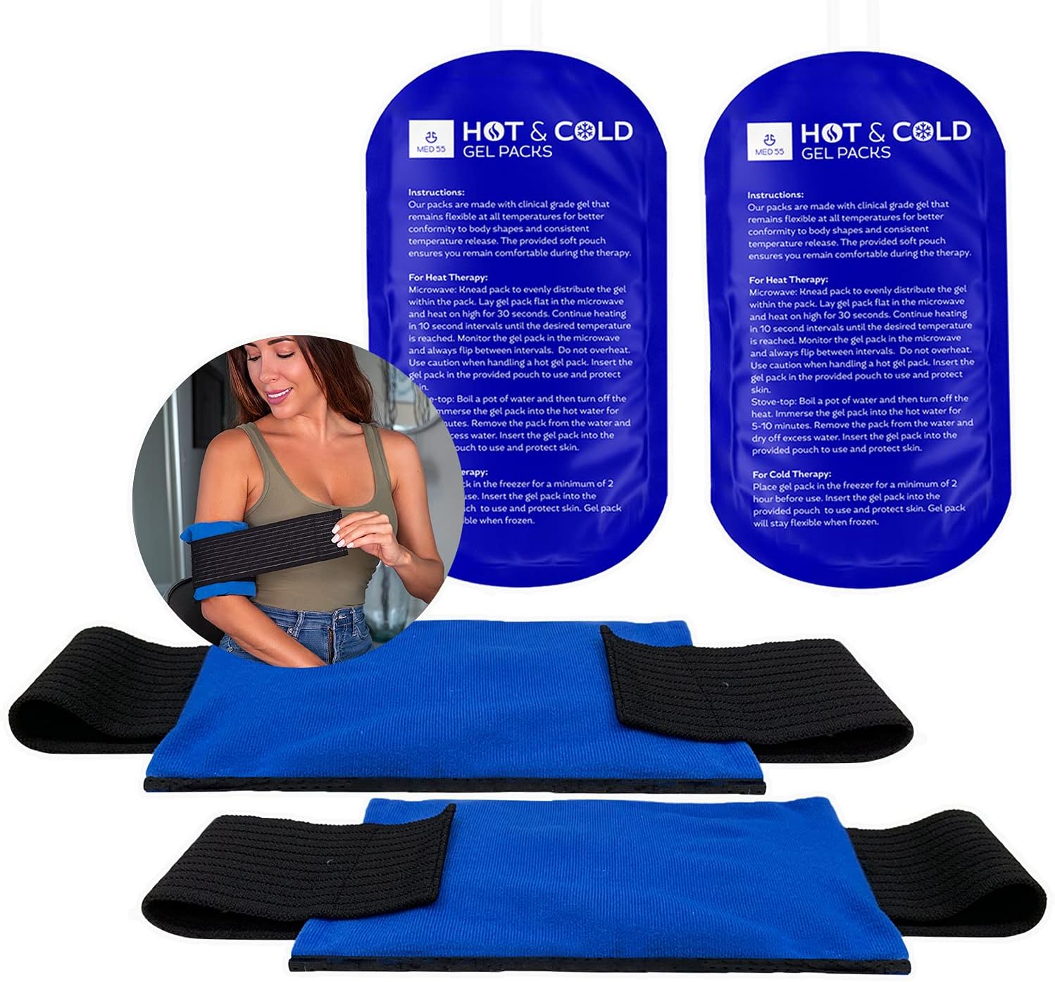 Amazon.com: Gel Ice Pack for Injuries | Hot & Cold Compress Flexible ...