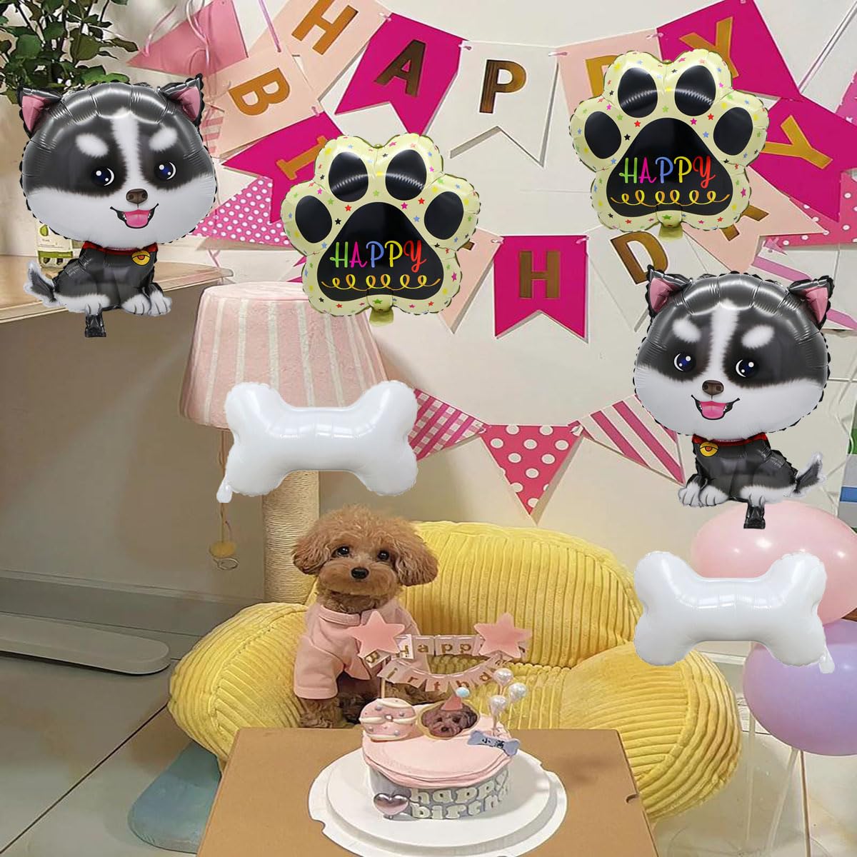 Snapklik.com : SAMOKA Dog Balloons,6 PCS 15-27 Inch Dog Birthday ...