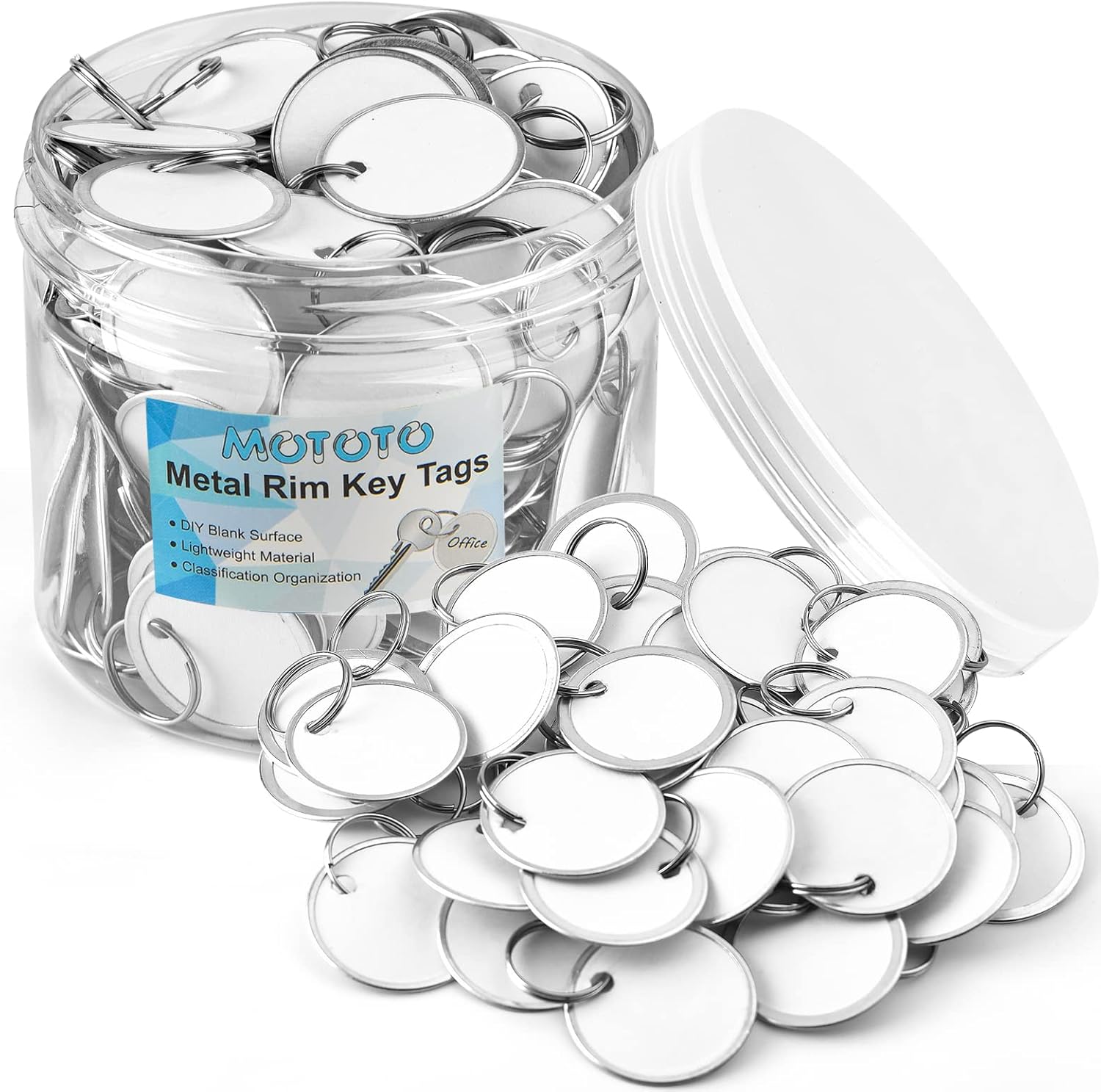 Amazon.com : 180 Pieces Metal Rim Key Tags Blank Round Paper Key Tags 1 ...