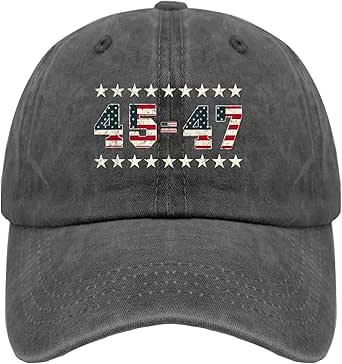Amazon.com: Trump 2024 45 47 Vintage American Flag Retro 4547 Trump 2024 Hat for Women Baseball ...