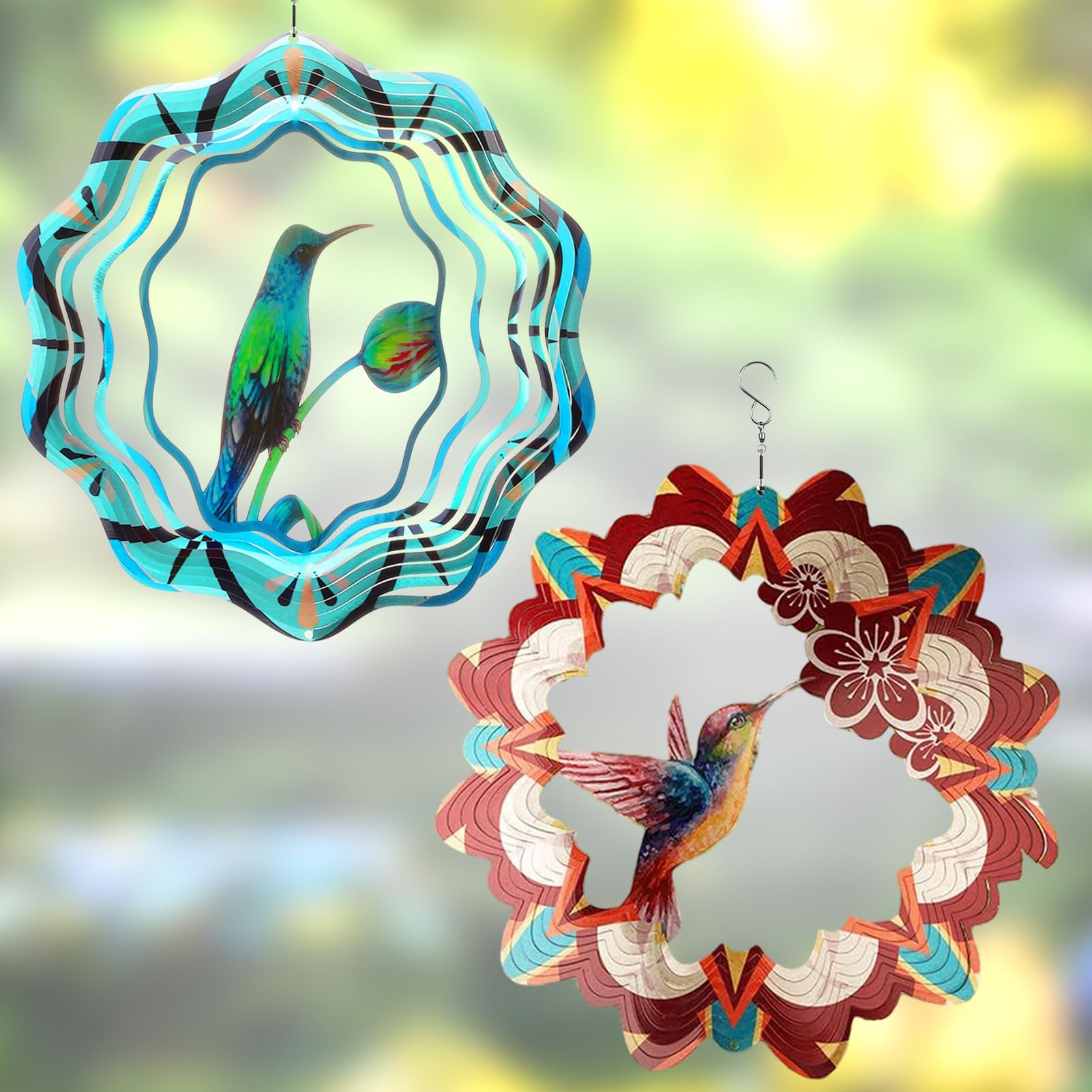 Amazon.com: Candlestock Handmade Wooden Animal Hanging Wind Spinners ...