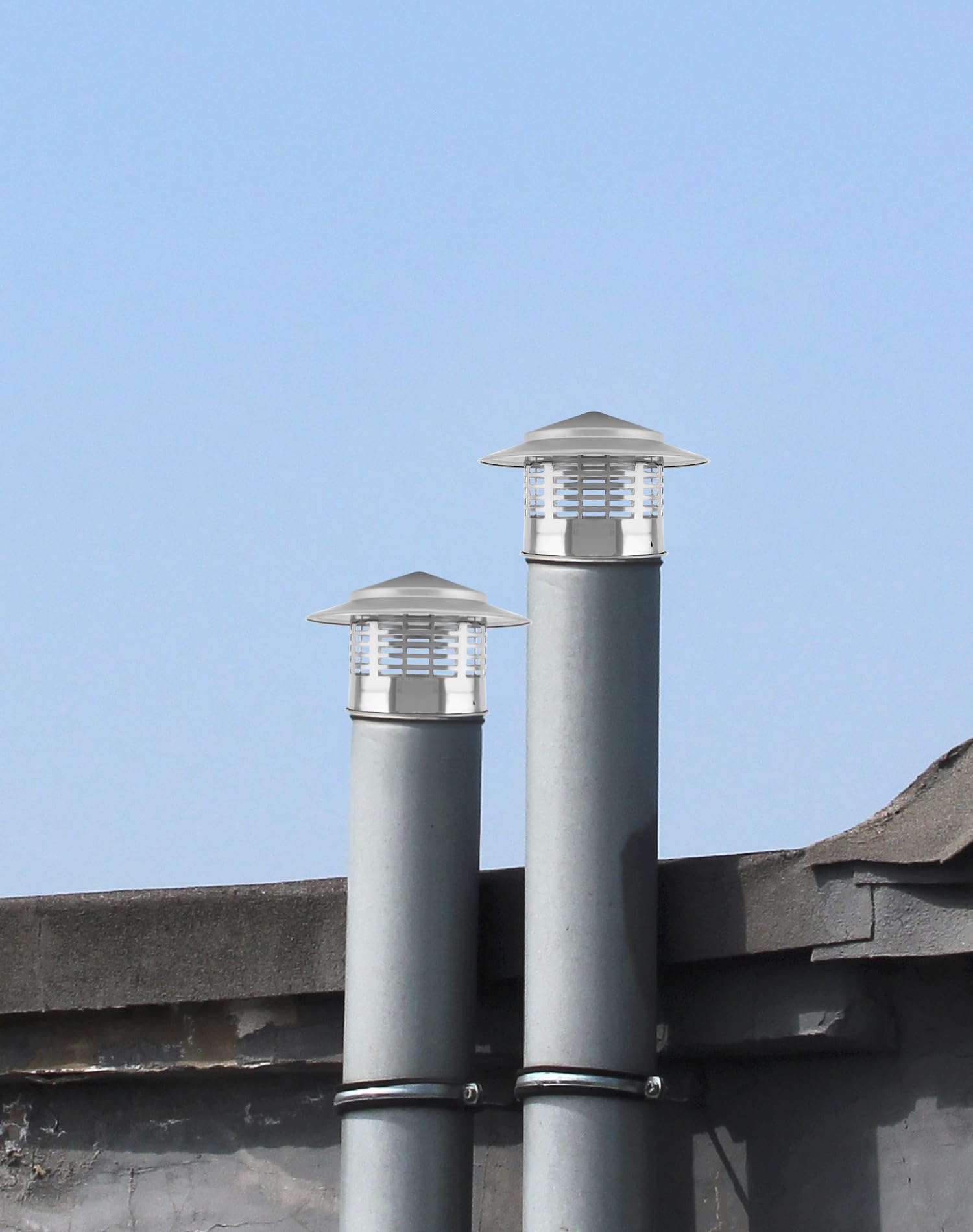 QWORK 160 MM Roof Rain Cap 304 Stainless Steel, Chimney Cover, Vent ...