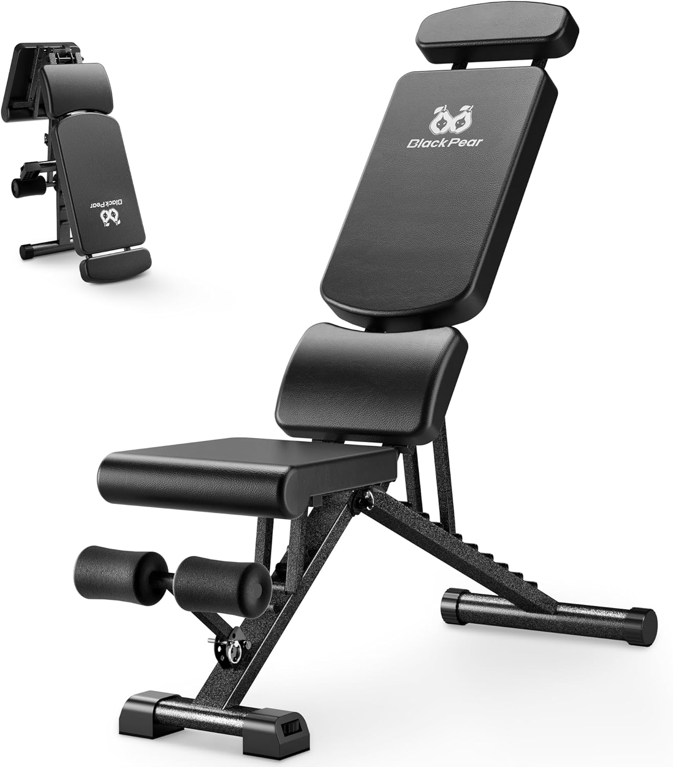 Adjustable Weight Bench for Home Gym with Headrest - Foldable Workout ...