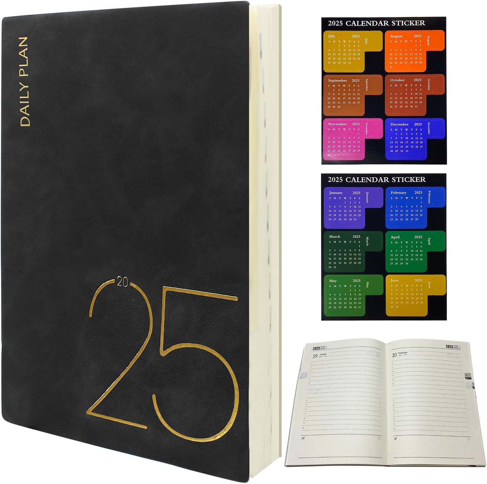 2025 Year Diary Planner,A5 Leather Premium Notebook,Calendar Scheduler ...