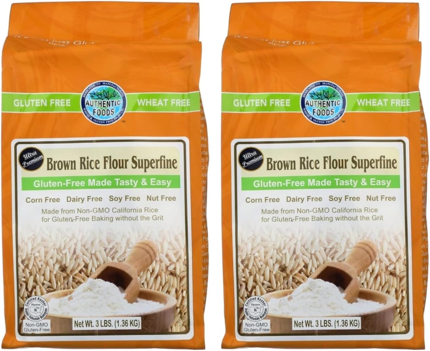 Amazon.com : Authentic Foods Superfine White Rice Flour - 3lb ...