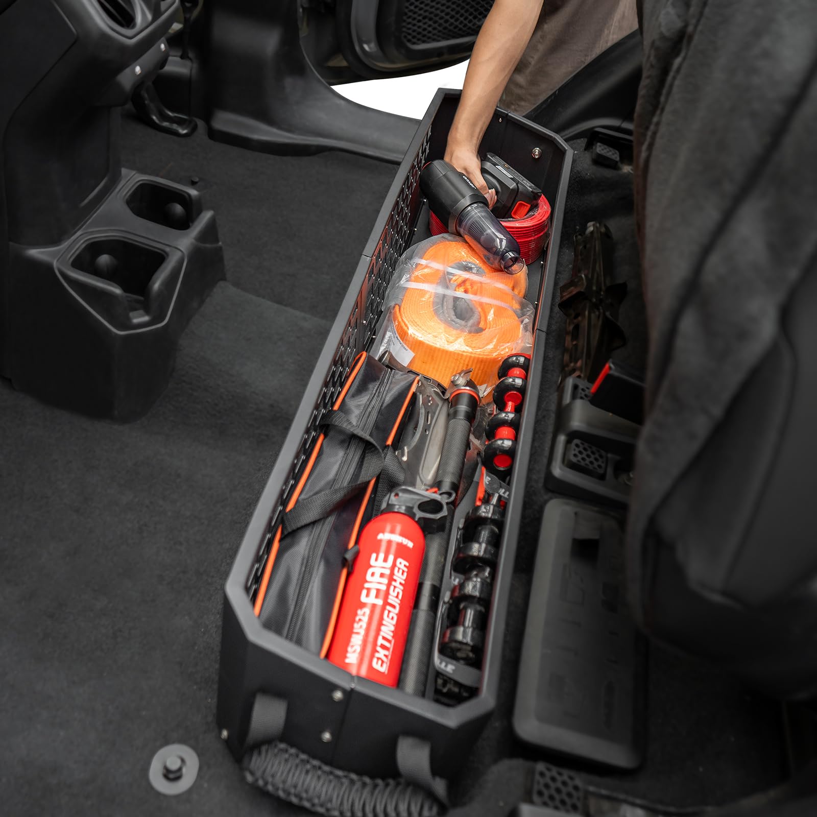 Jl Accessories DWKJMYCP Front Under Seat Storage Box For Jeep Wrangler ...
