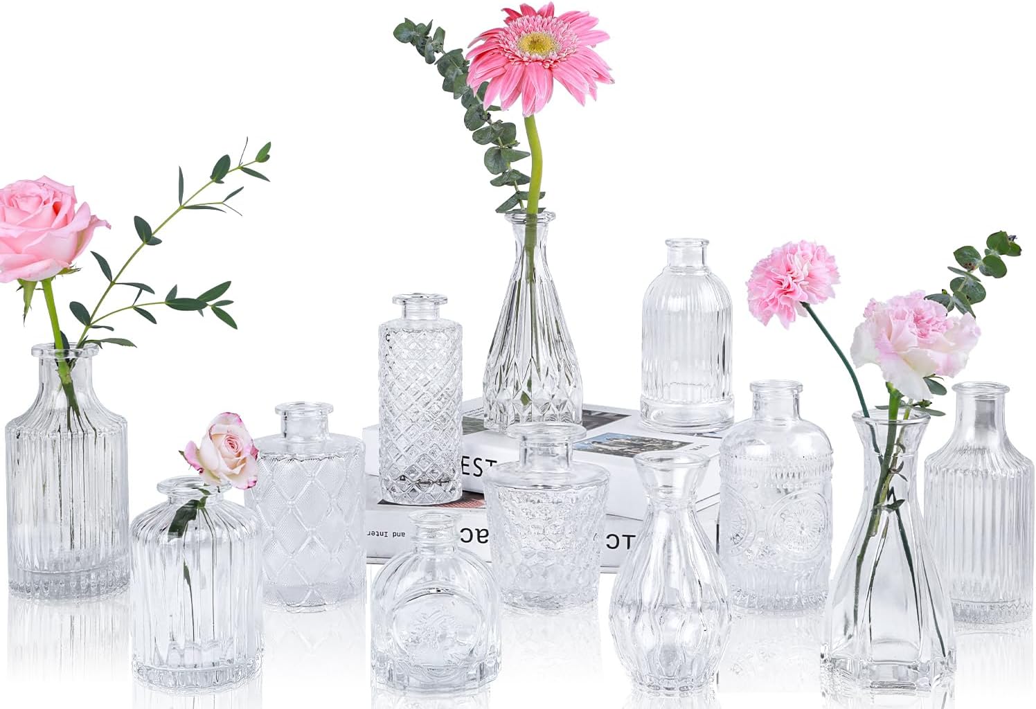Amazon.com: UPBUD Glass Bud Vases Set of 12, Mini Flower Vases for ...